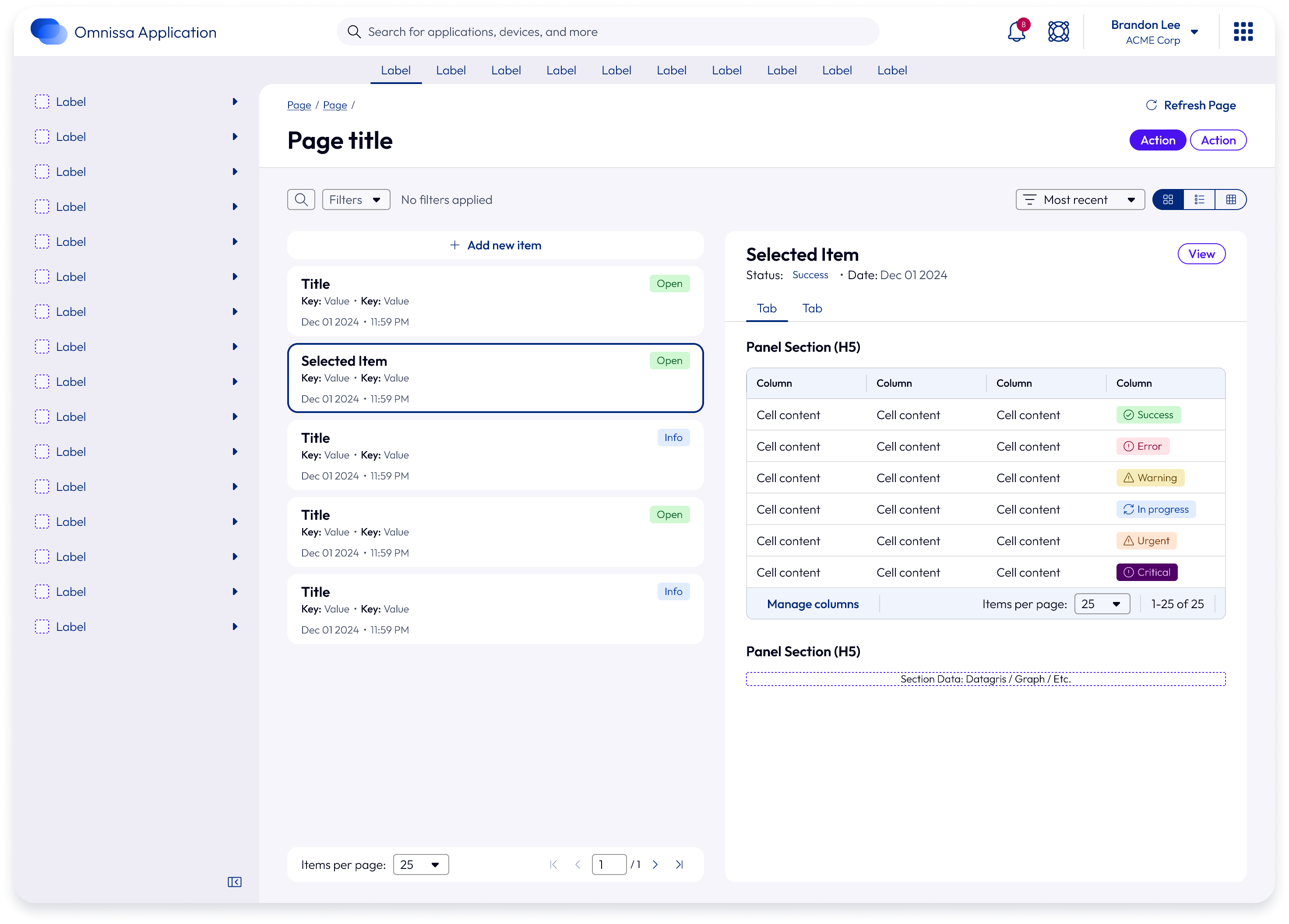 Datagrid| Vision Design System