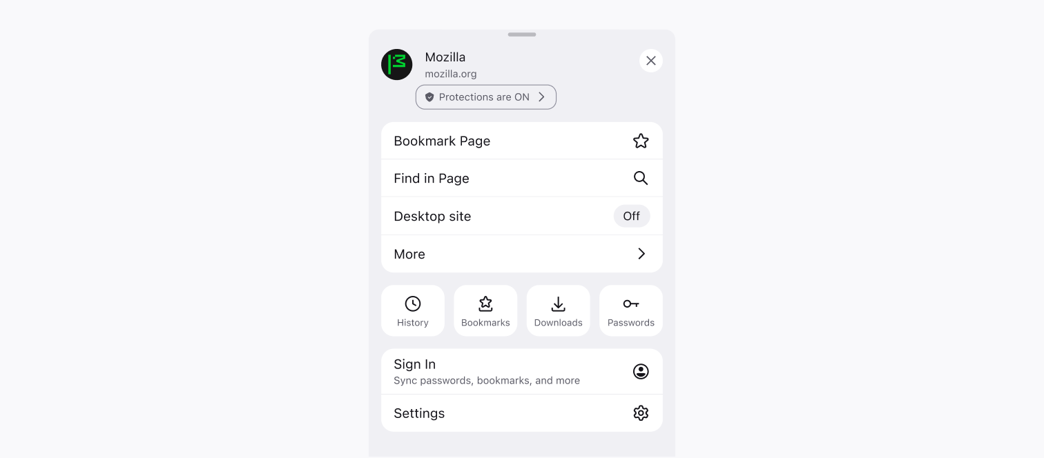 iOS | Site menu - Acorn Design System