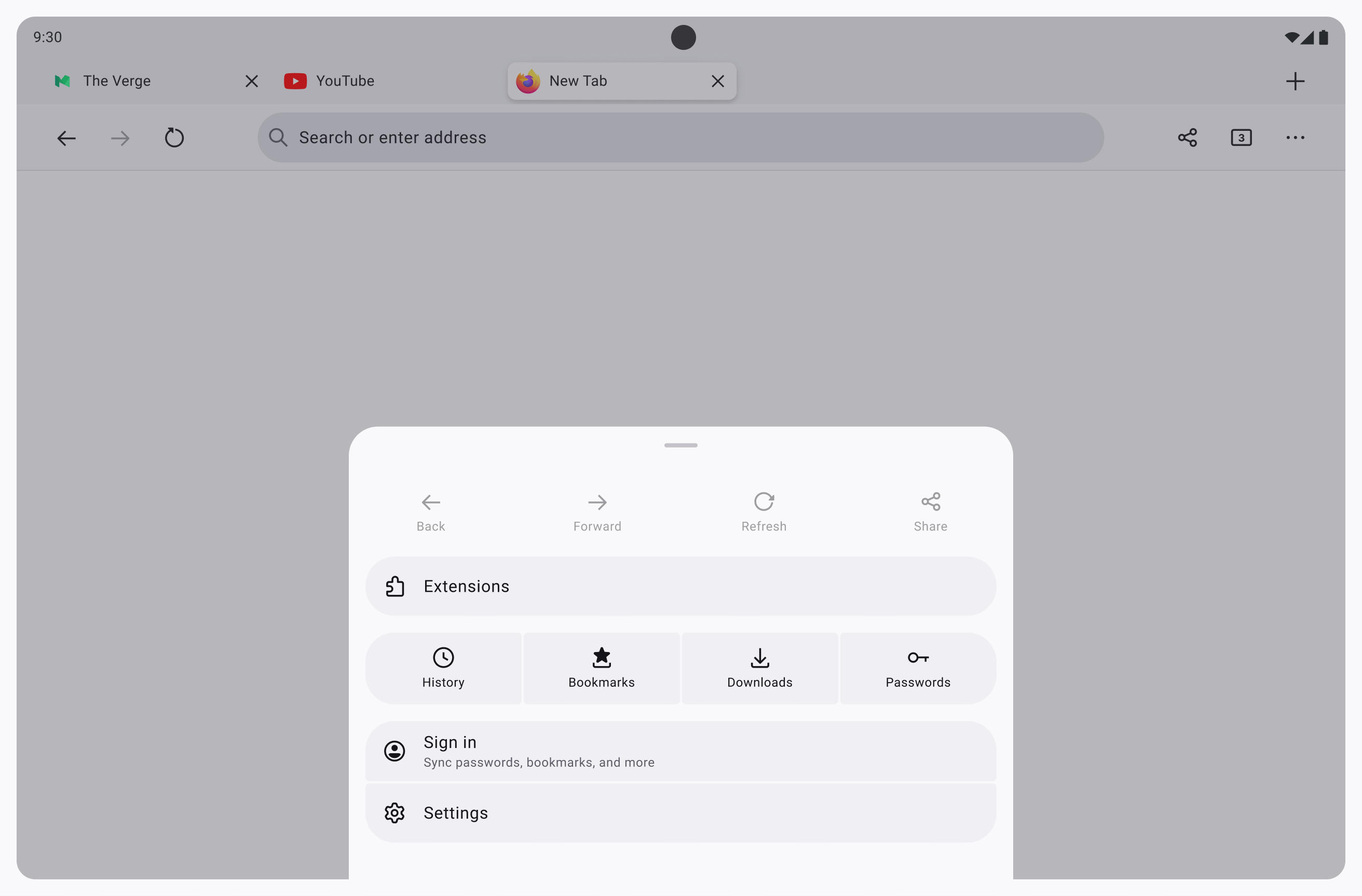 Android | Site menu - Acorn Design System