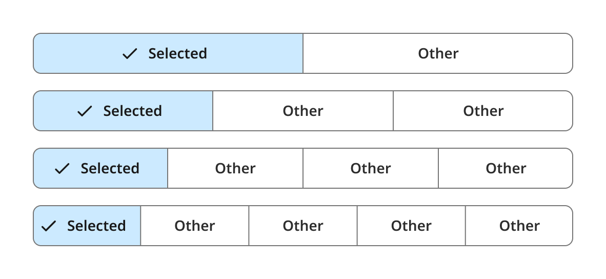 Overview | Segmented buttons | Made with Supernova