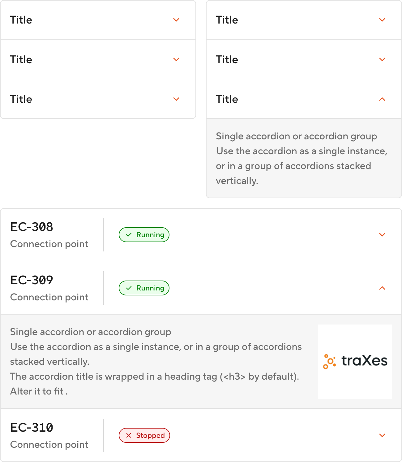 Nova Design System | Accordion| Made by and for Elia Group
