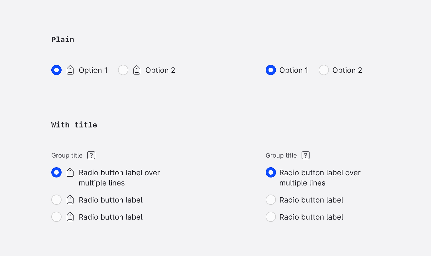 Usage | Radio button | Soul Design System
