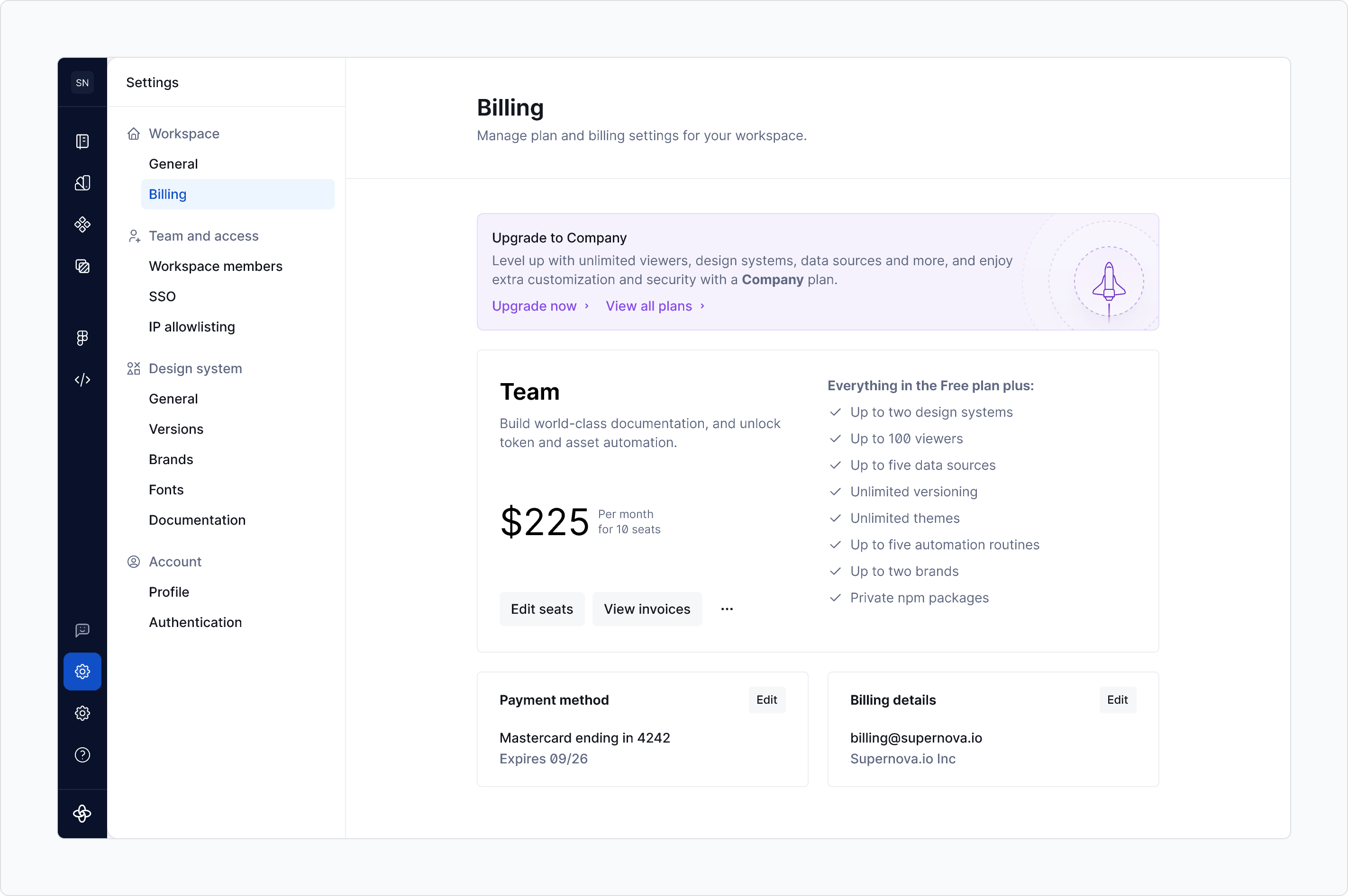 Plan settings | Made with Supernova