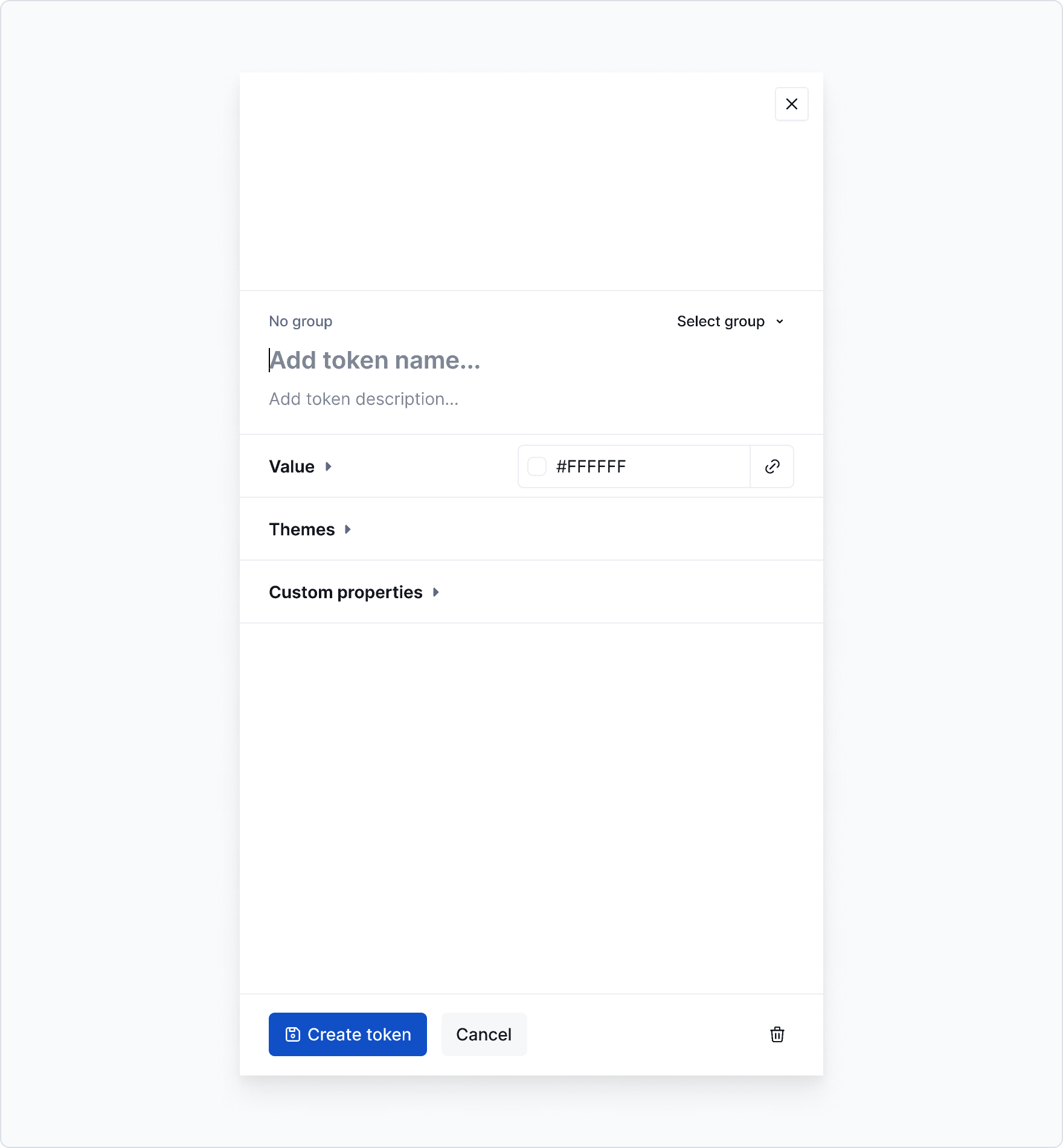 Create and delete tokens | Working with tokens | Made with Supernova