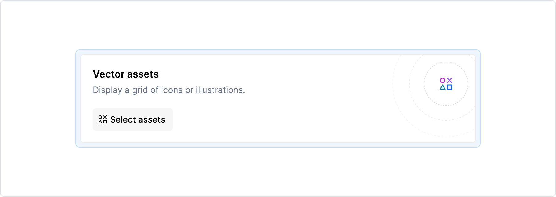 Vector assets | Media and asset blocks | Made with Supernova