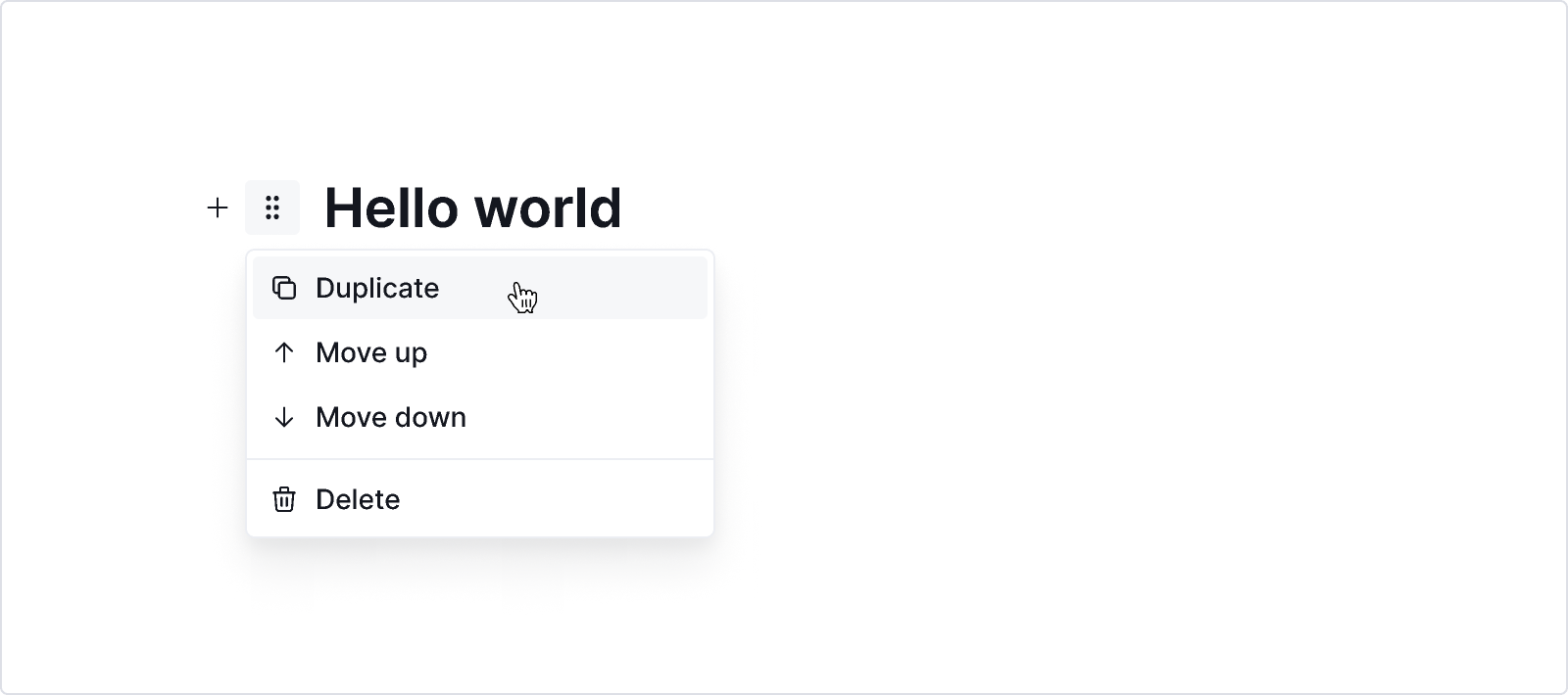 Add and delete blocks | Add, edit and delete blocks | Made with Supernova