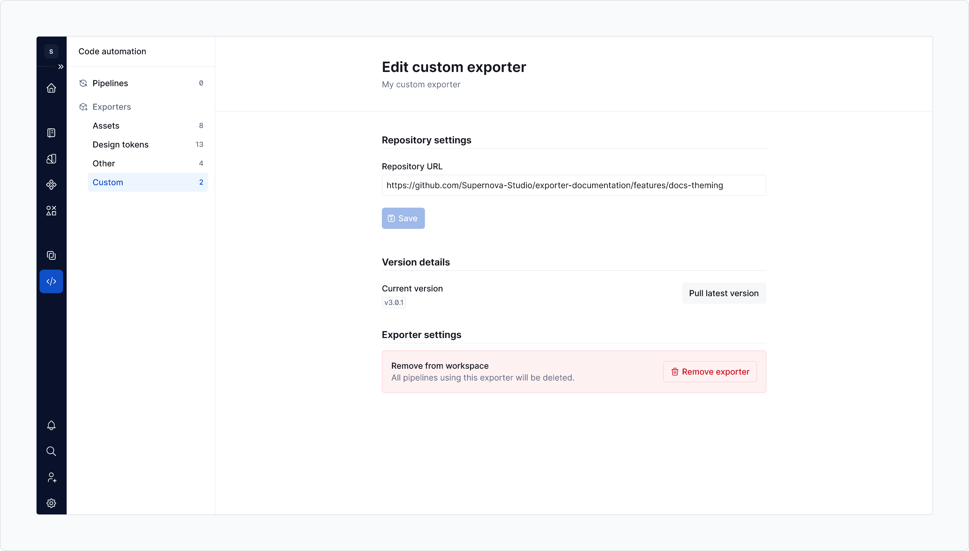 Custom exporters | Made with Supernova