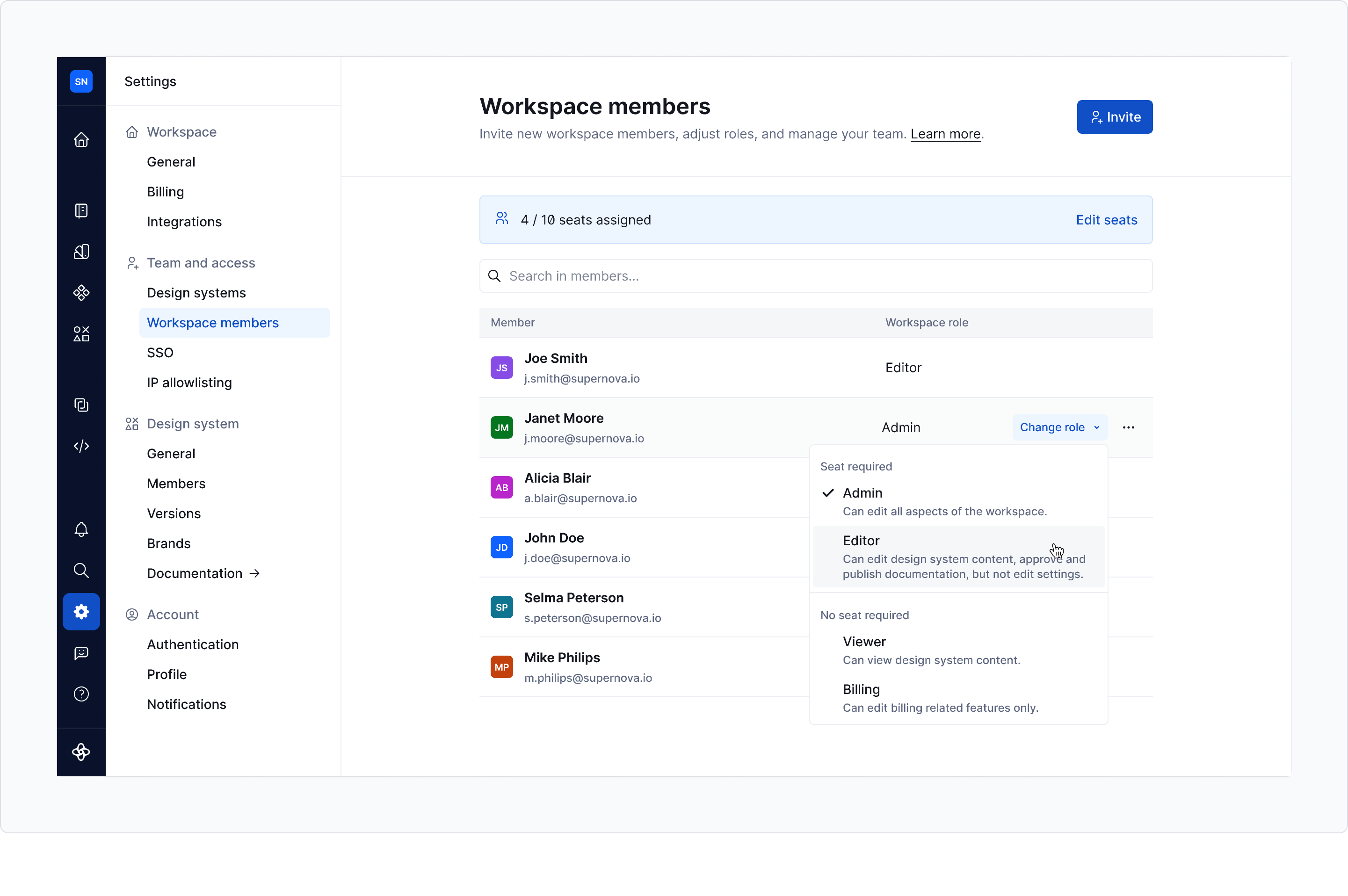 Overview | Managing your team | Made with Supernova