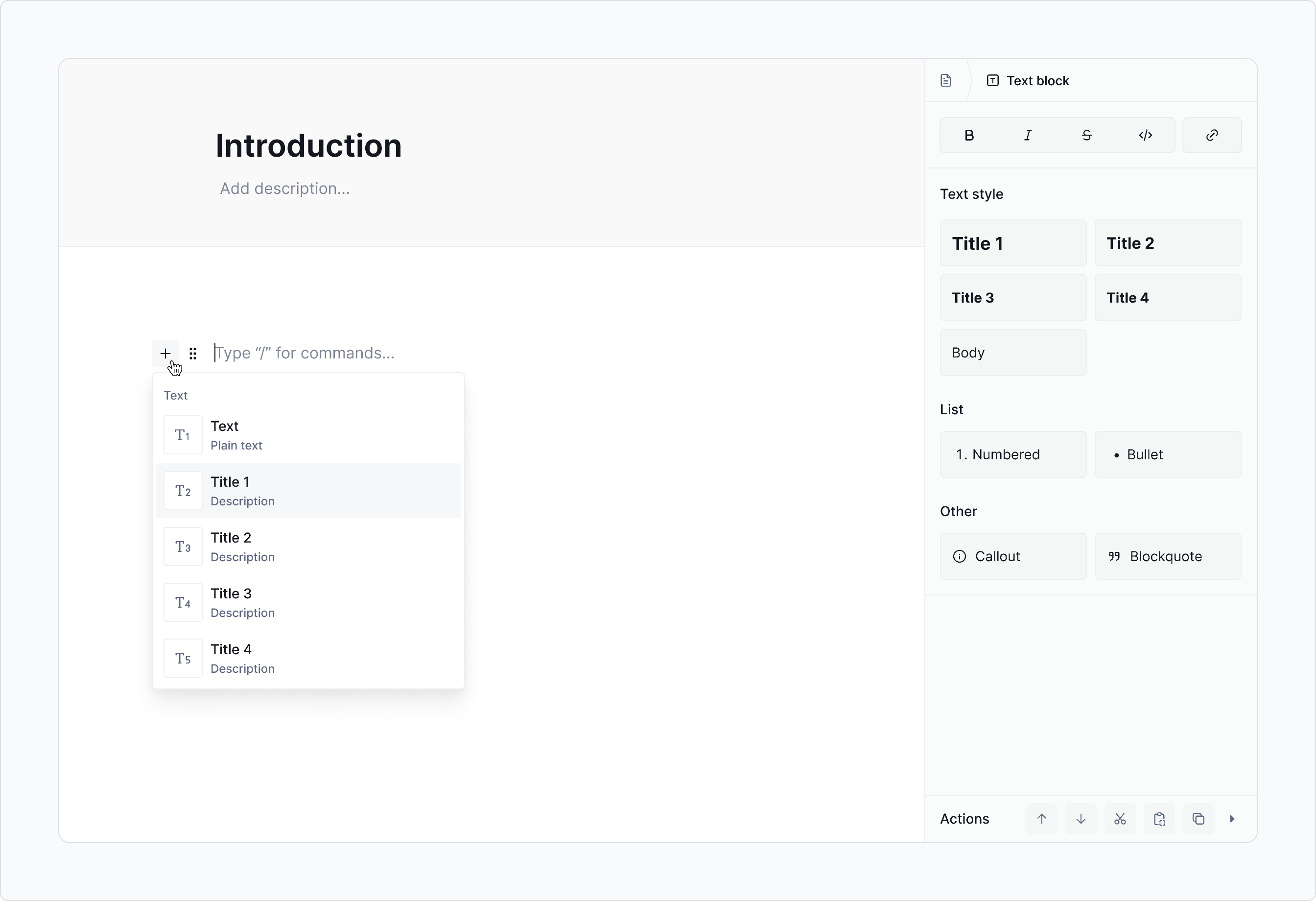 Add and delete blocks | Add, edit and delete blocks | Made with Supernova