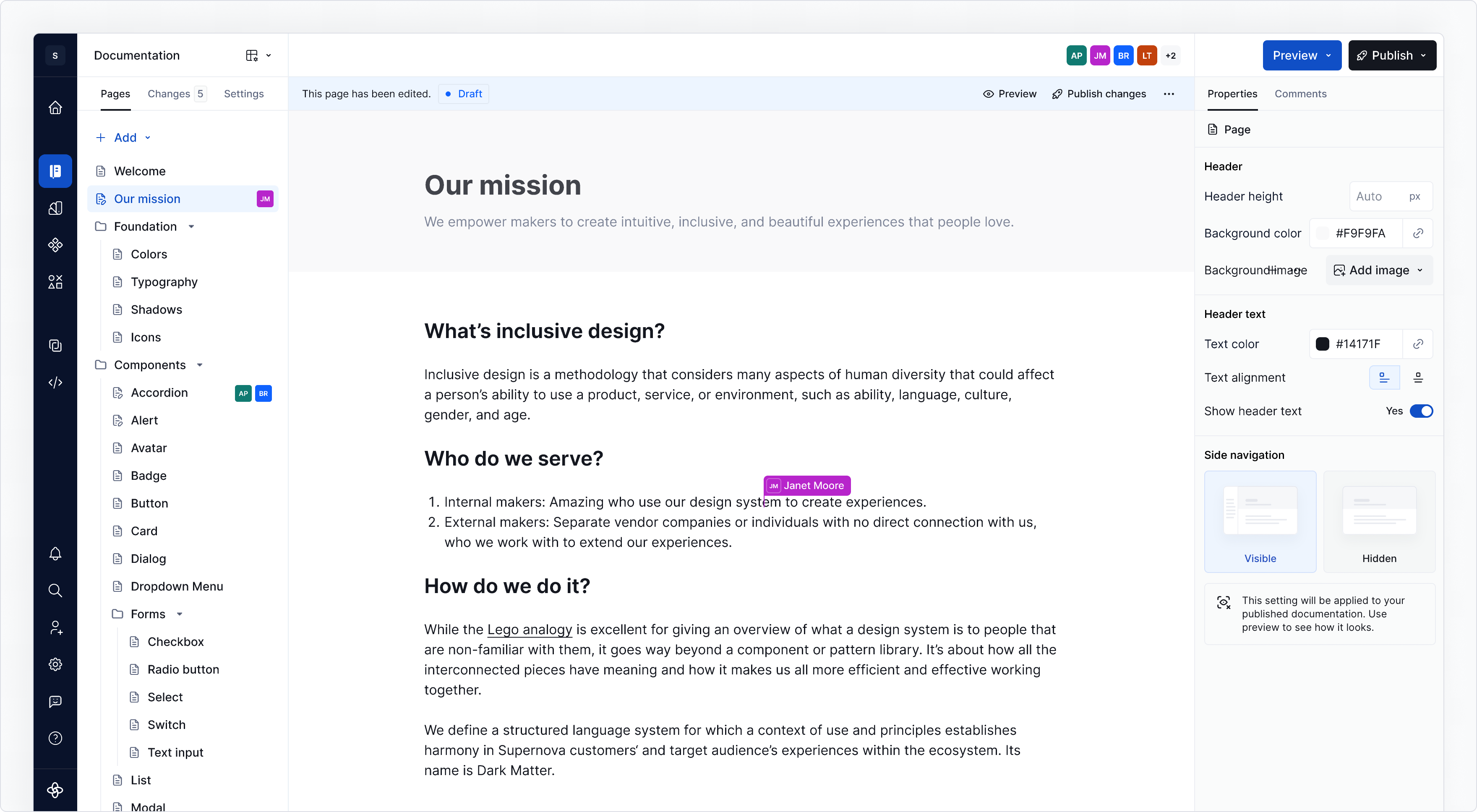 Page drafts | Made with Supernova