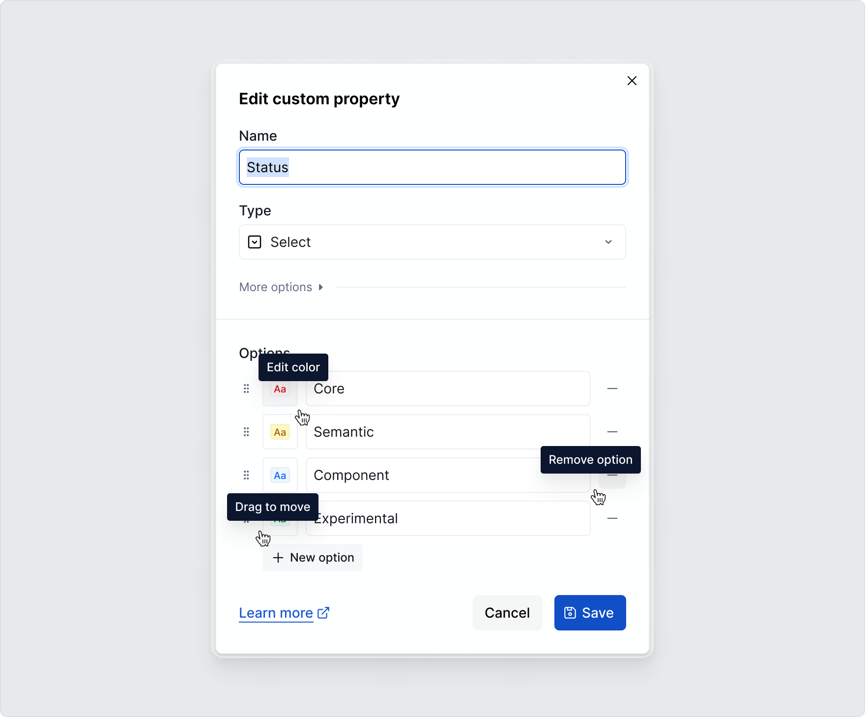 Create, edit and delete properties | Custom properties | Made with ...