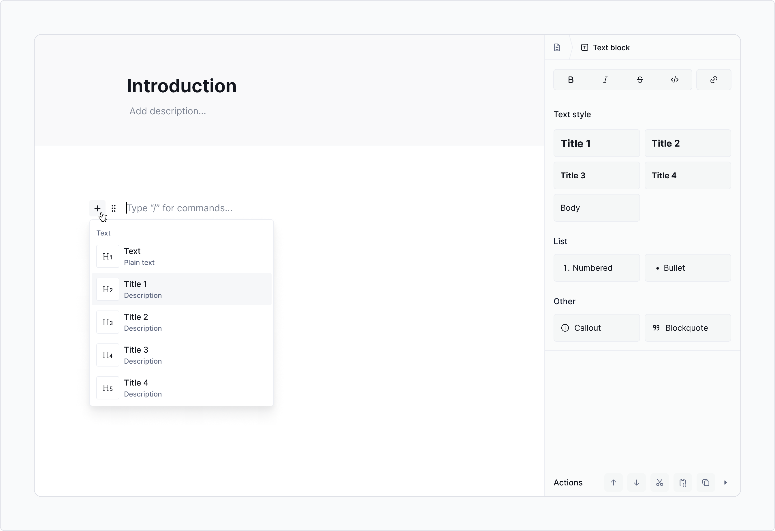 Add and delete blocks | Add, edit and delete blocks | Made with Supernova