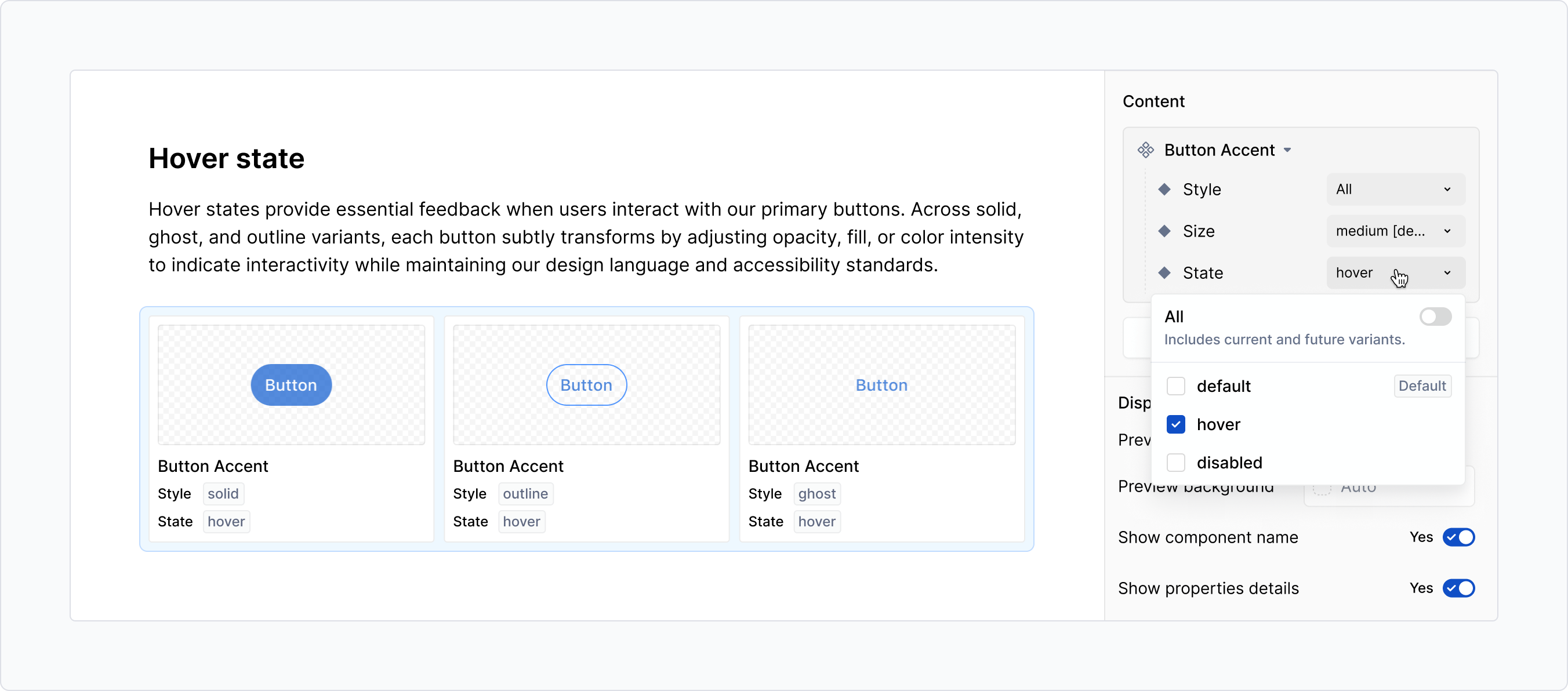 Select specific variants in the Figma component block | Made with Supernova