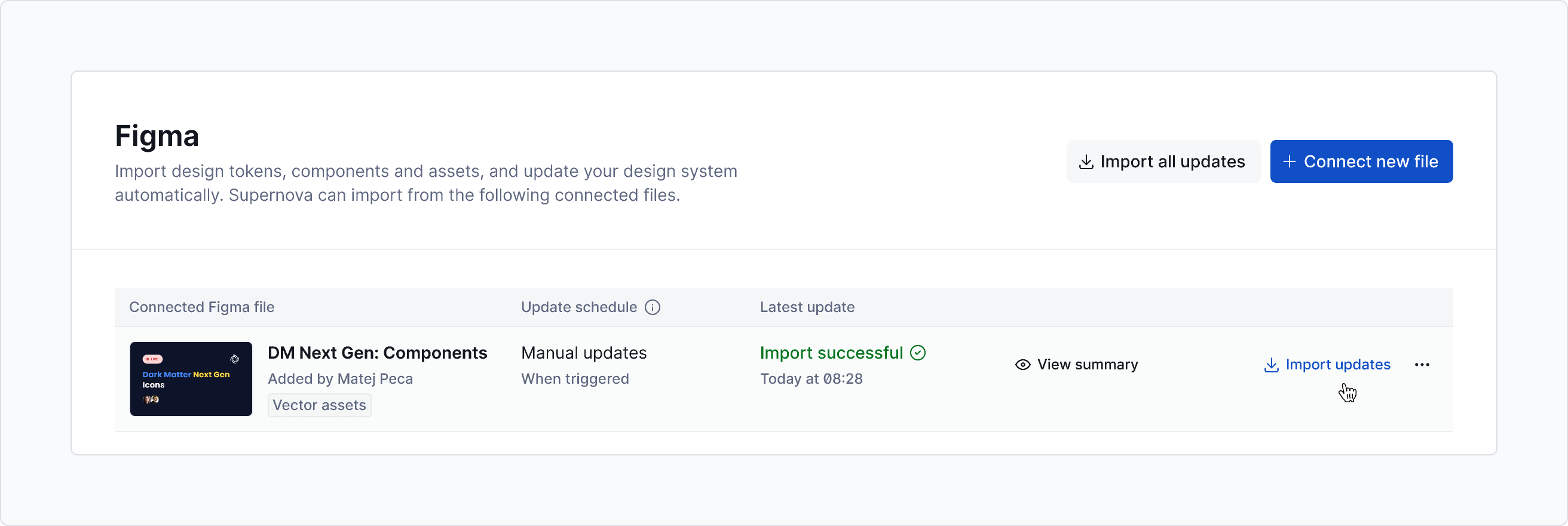 Managing connected Figma files | Made with Supernova