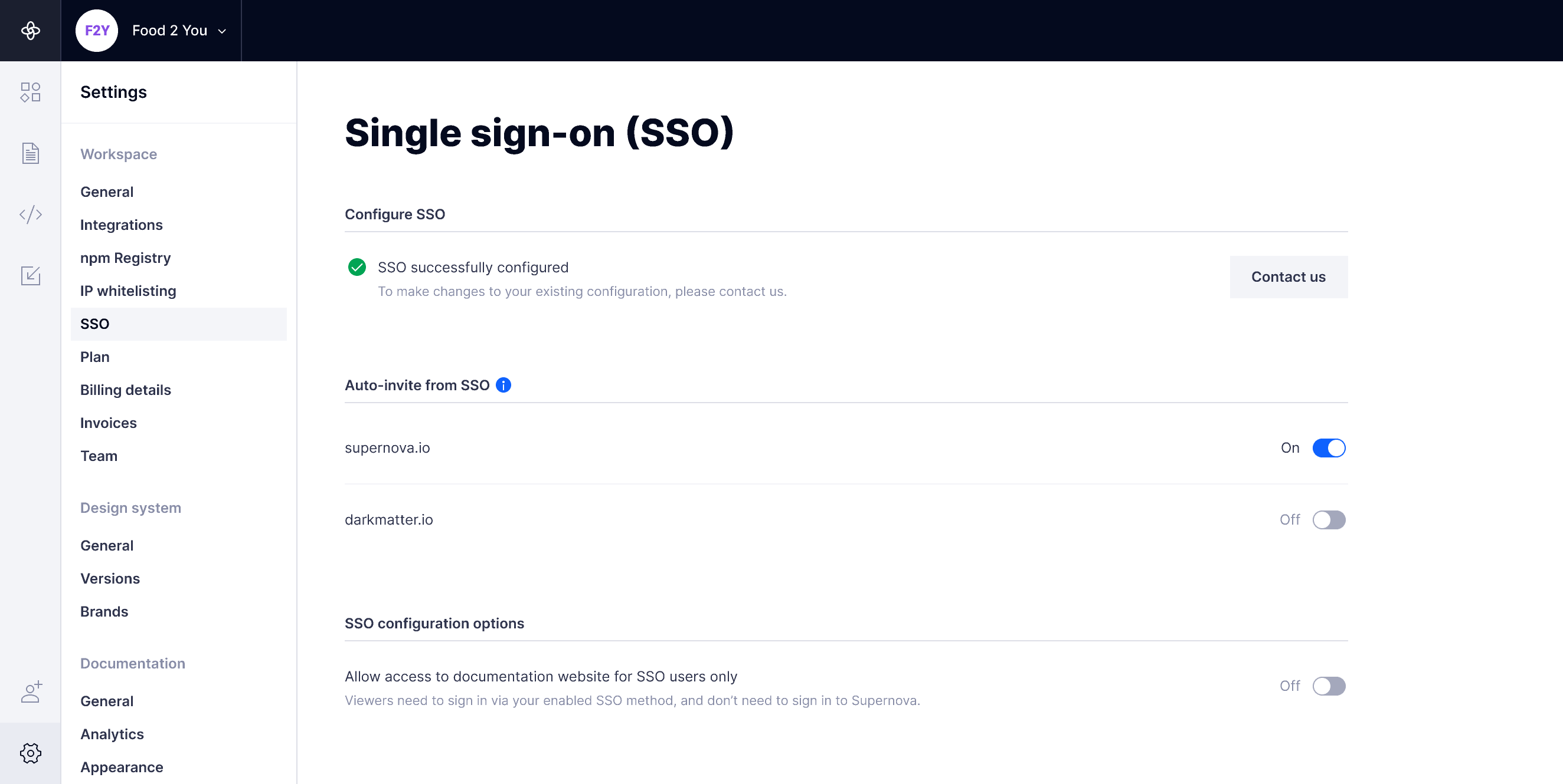 Overview | Single sign-on (SSO) | Made with Supernova