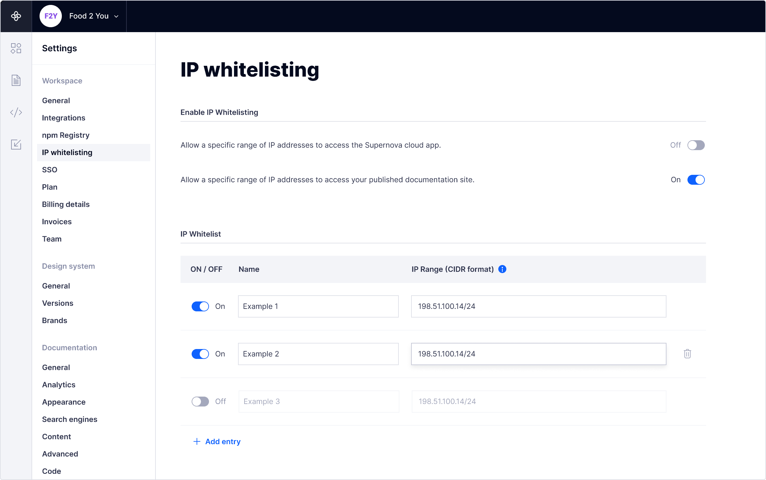 IP whitelisting | Made with Supernova