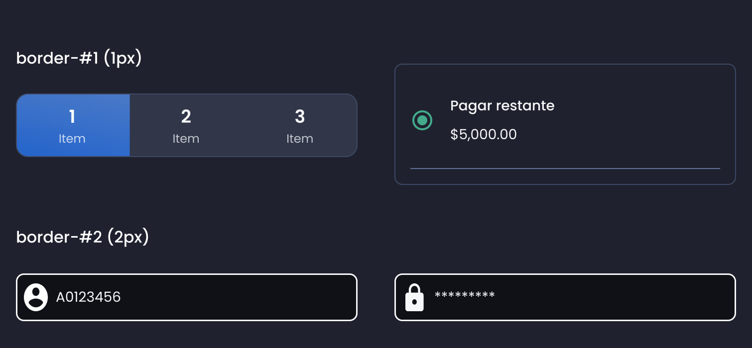 Descripción general | Borders | Made with Supernova