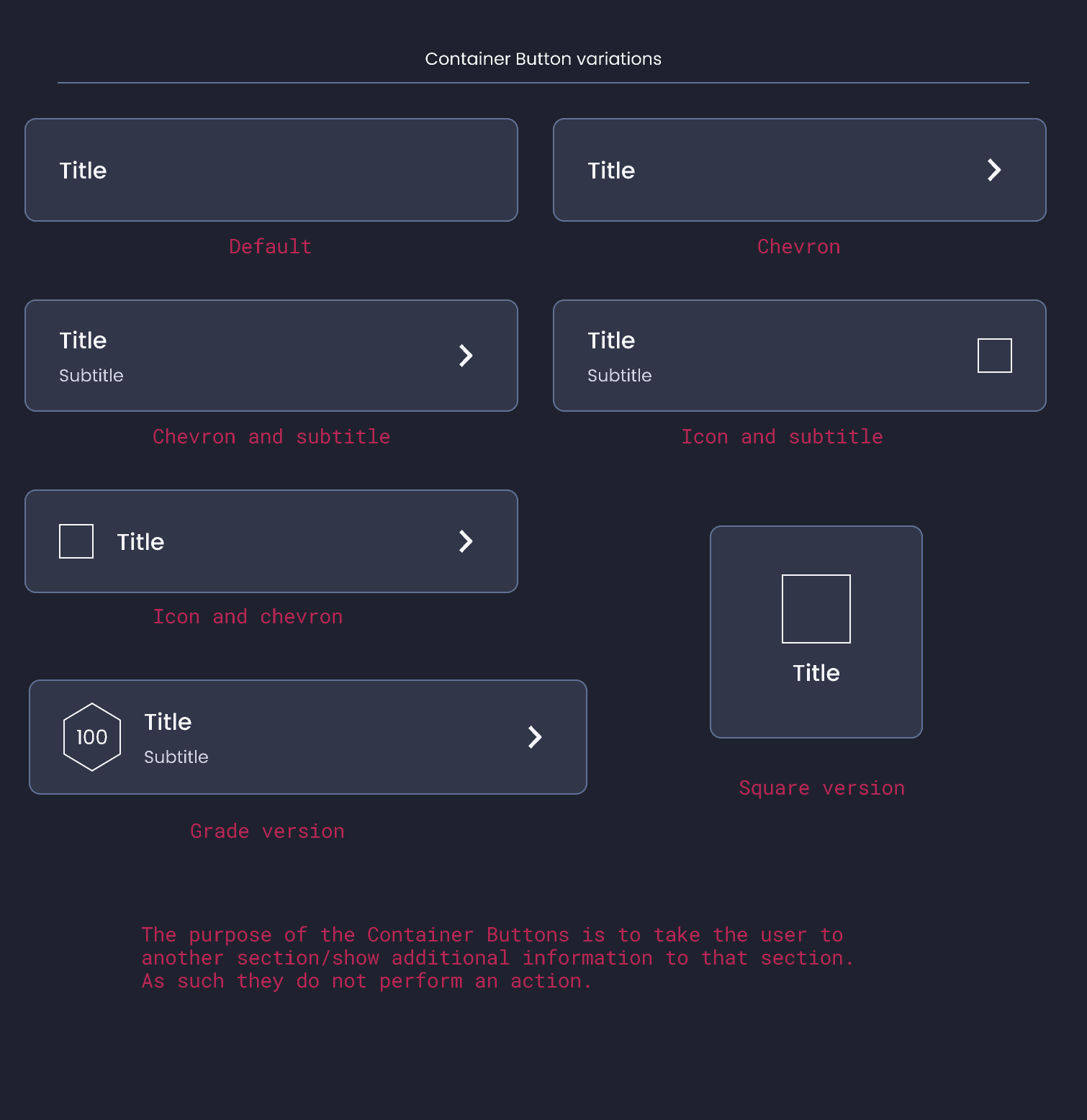 Descripción general | Container Button | Made with Supernova