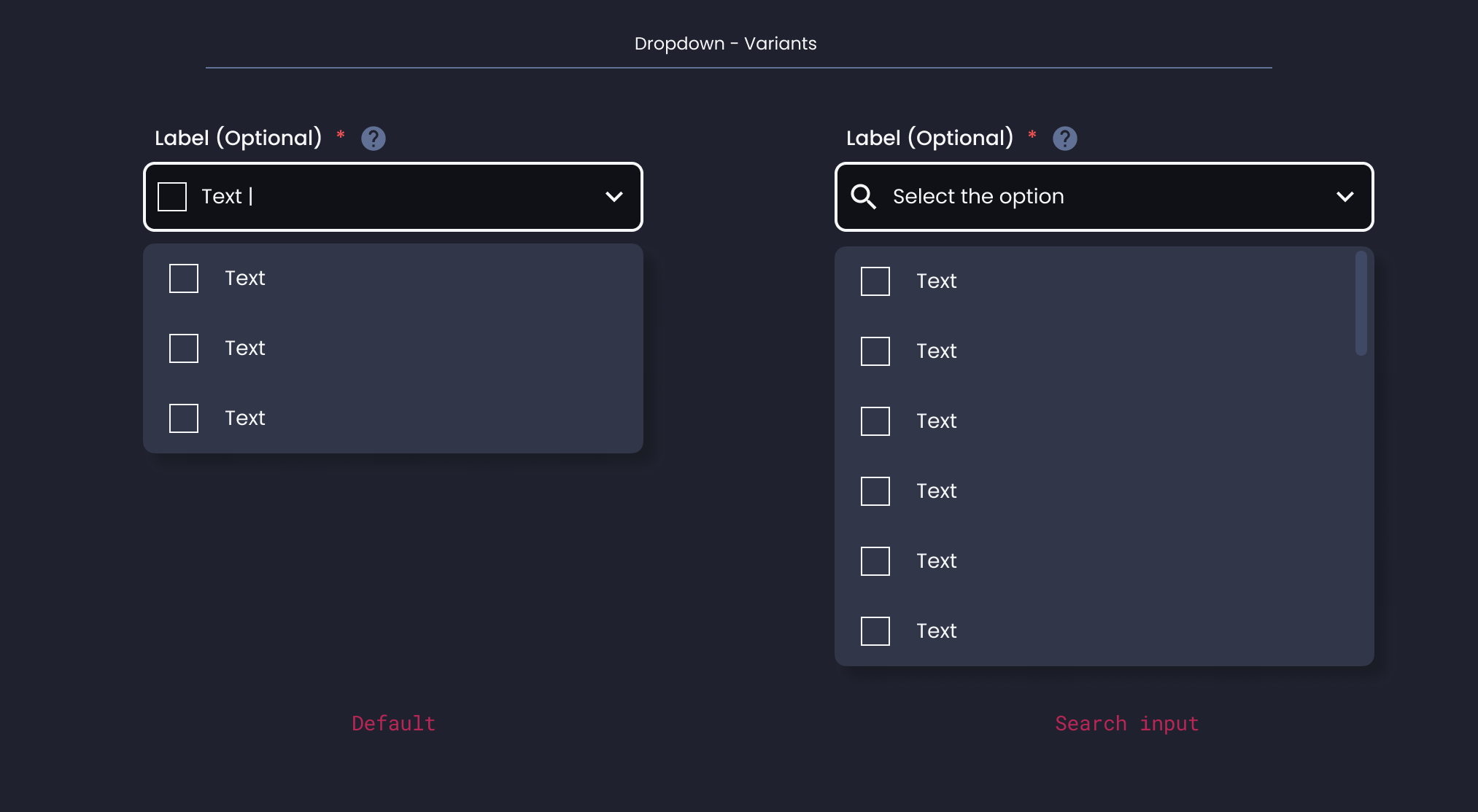 Descripción general | Dropdown | Made with Supernova