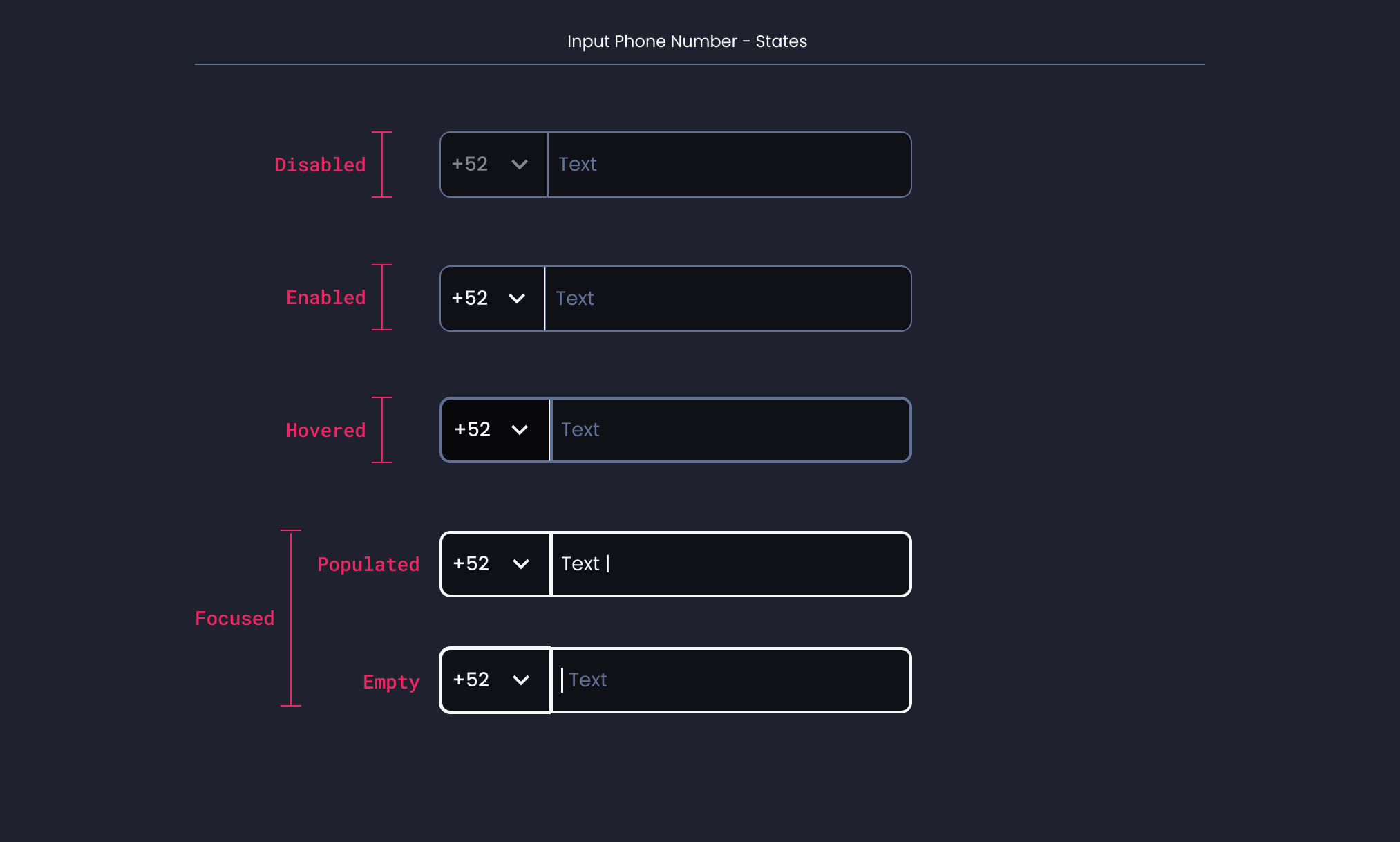 Descripción general | Input Phone number | Made with Supernova