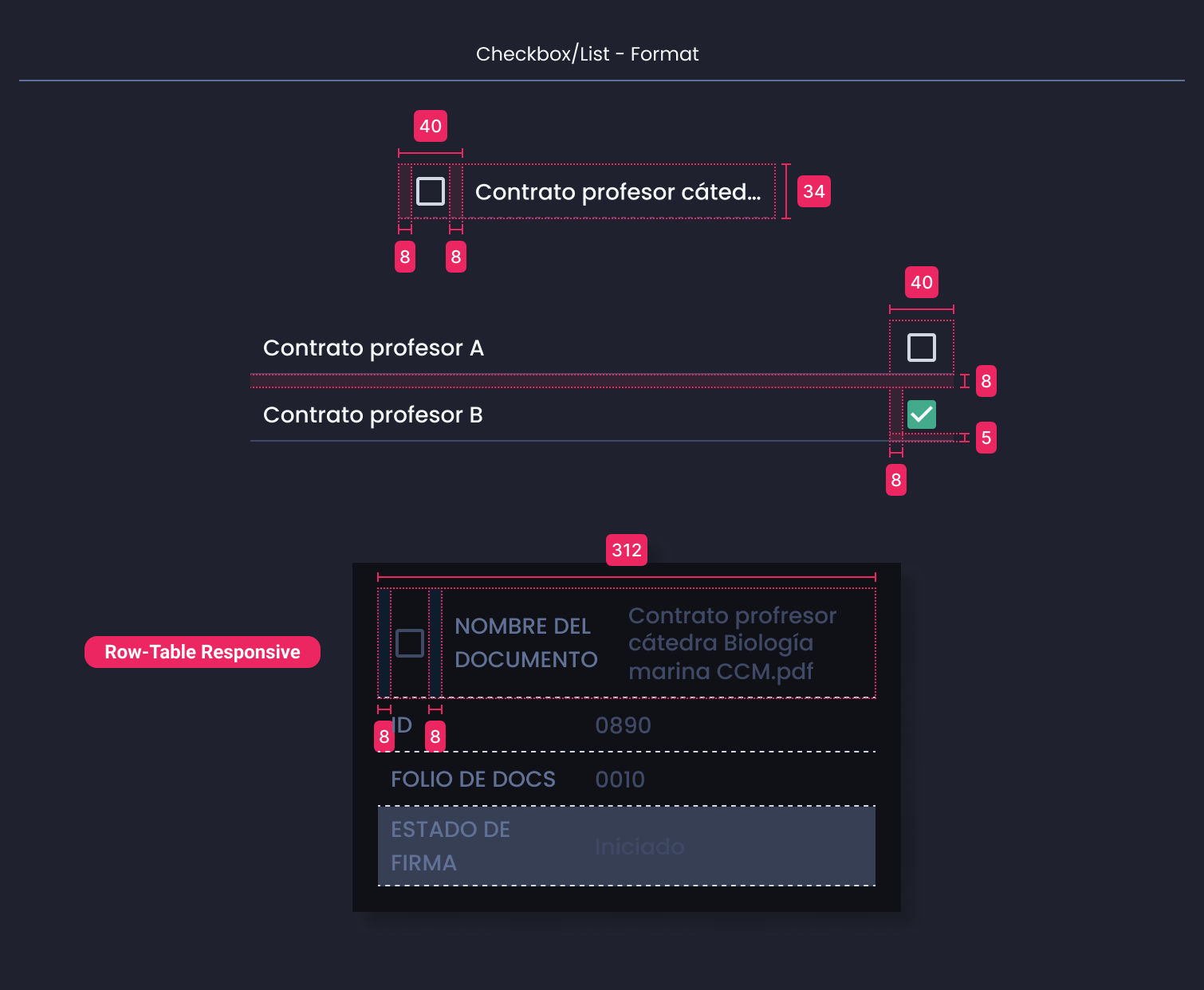 Descripción general | Checkbox | Made with Supernova