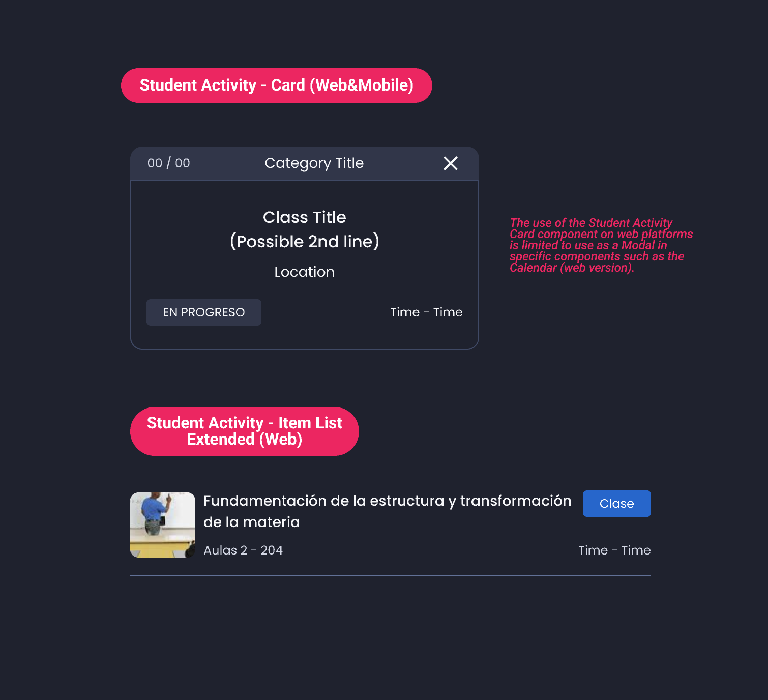 Descripción general | Student Activity Card | Made with Supernova